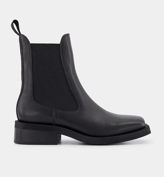 Tomorrow Square Toe Leather Chelsea Boot | Black